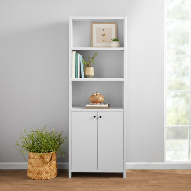Mainstays Westley 5 Shelf Bookcase with Doors, White Finish - Walmart ...