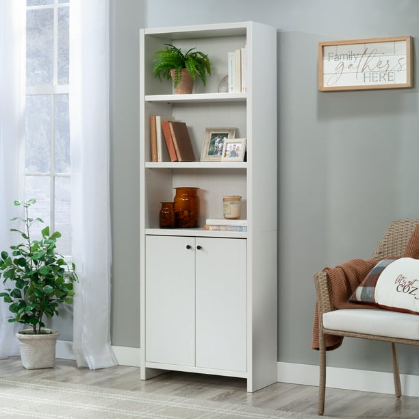 Mainstays Westley 5 Shelf Bookcase with Doors, White Finish - Walmart ...