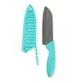 Mainstays 5" Stainless Steel Santoku Kitchen Knife Blue with Sheath ...