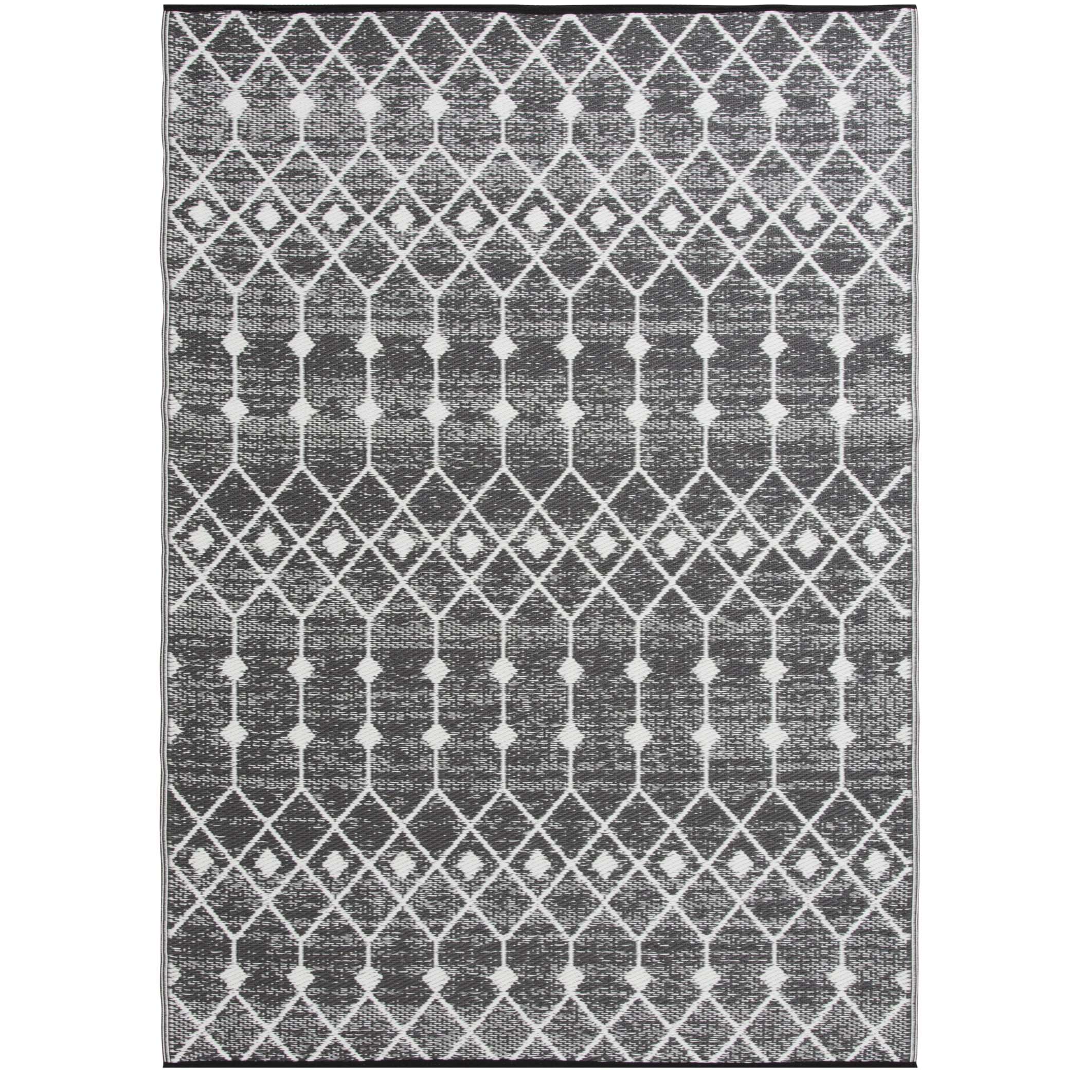 Mainstays 5' x 7' Black Geo Reversible Plastic Rug - Walmart.com