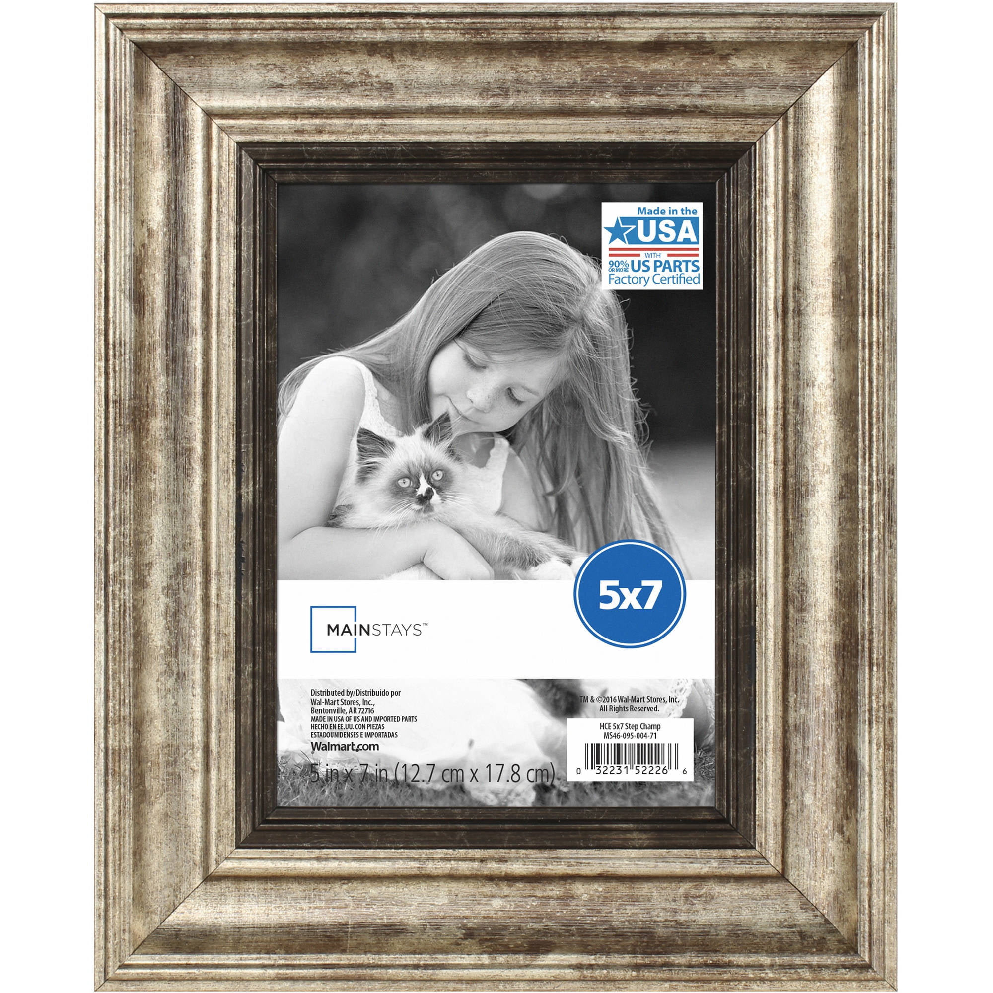 Mainstays 5" x 7" Stepped Champagne Picture Frame - Walmart.com