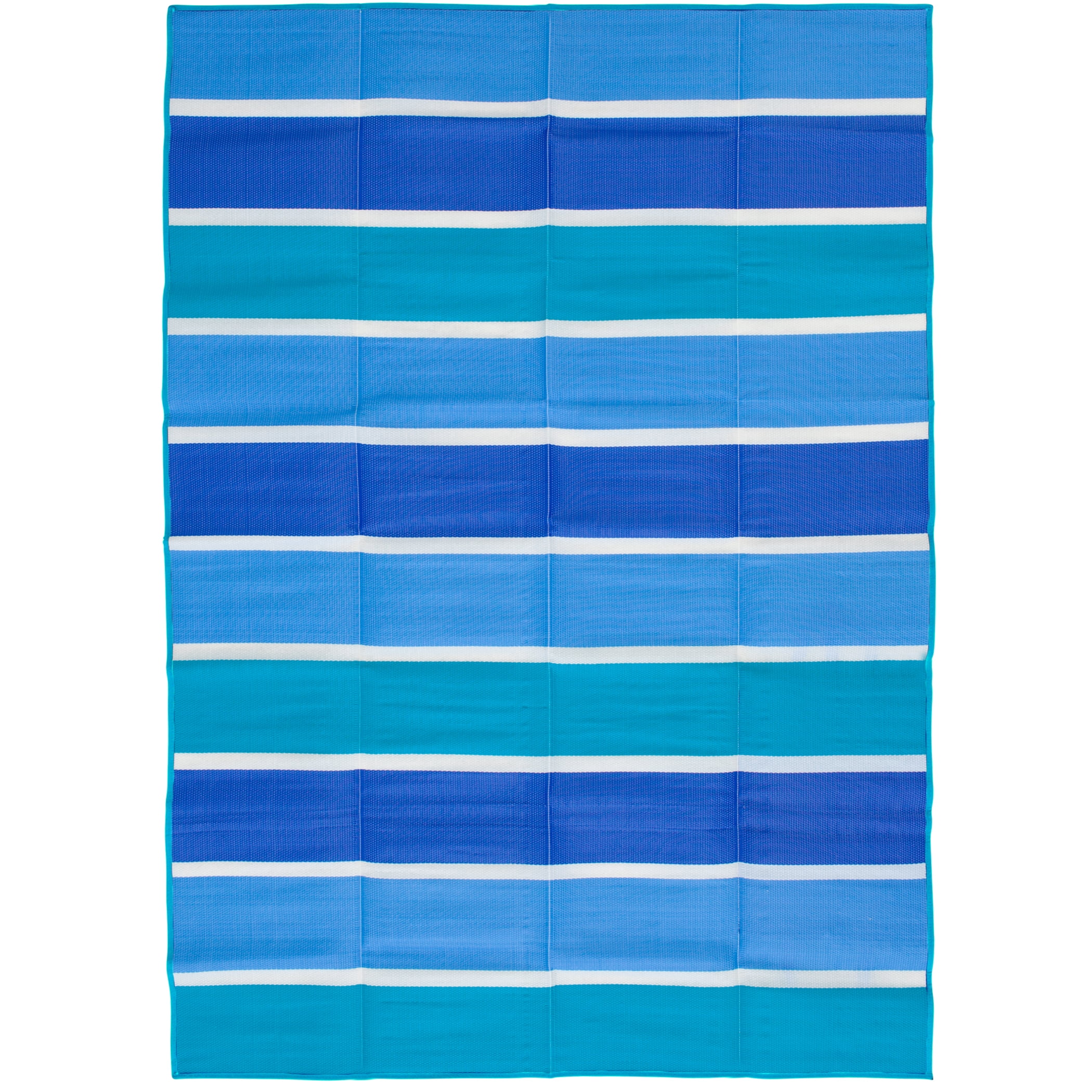 Mainstays 5x7 ft Aqua Blue Outdoor Beach Mat, Lightweight, Stain ...