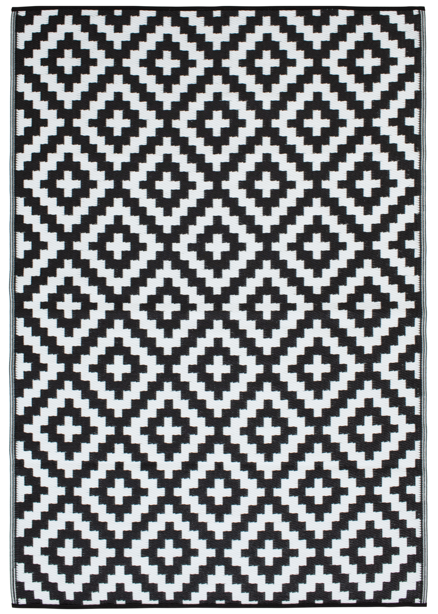 Mainstays 5' x7' Black and White Olefin Outdoor Rug - Walmart.com