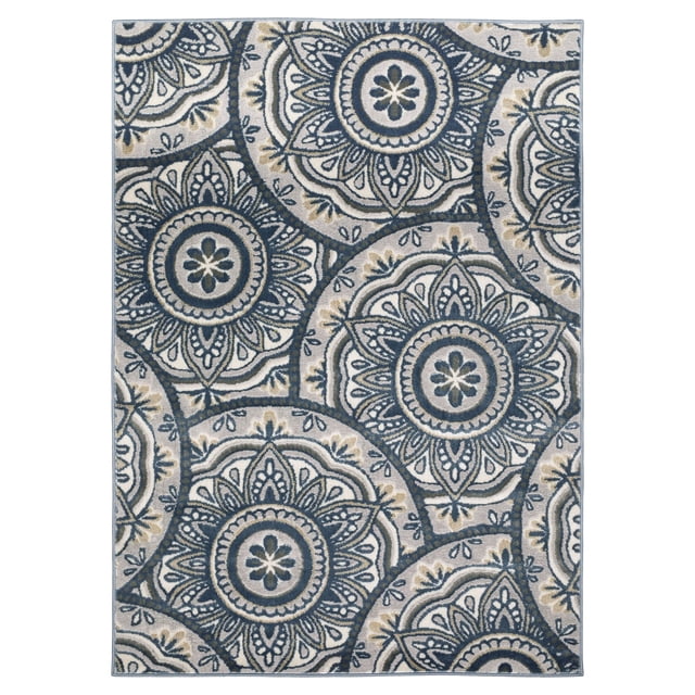 Mainstays 5' x7' Blue Medallions Area Rug - Walmart.com