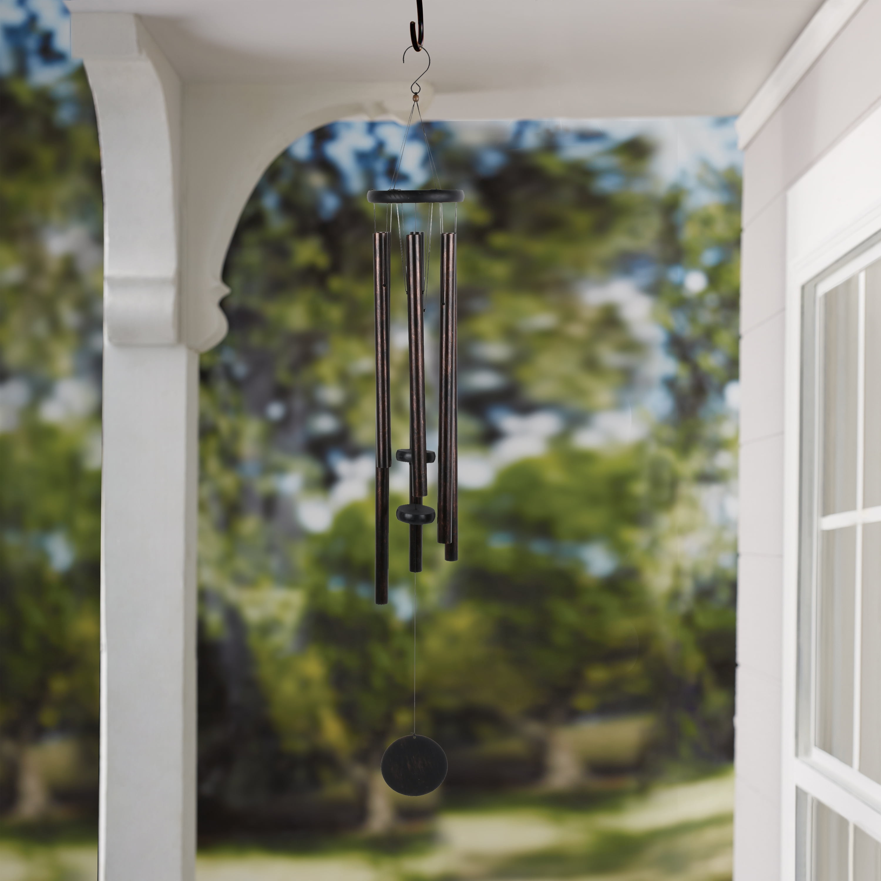 Mainstays 50.4"H Bronze Pine Metal Outdoor Wind Chime - Walmart.com
