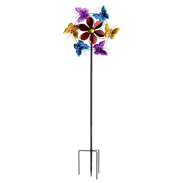 Mainstays 53" Wind Multi-color Metal Butterflies Wind Spinner - Walmart.com