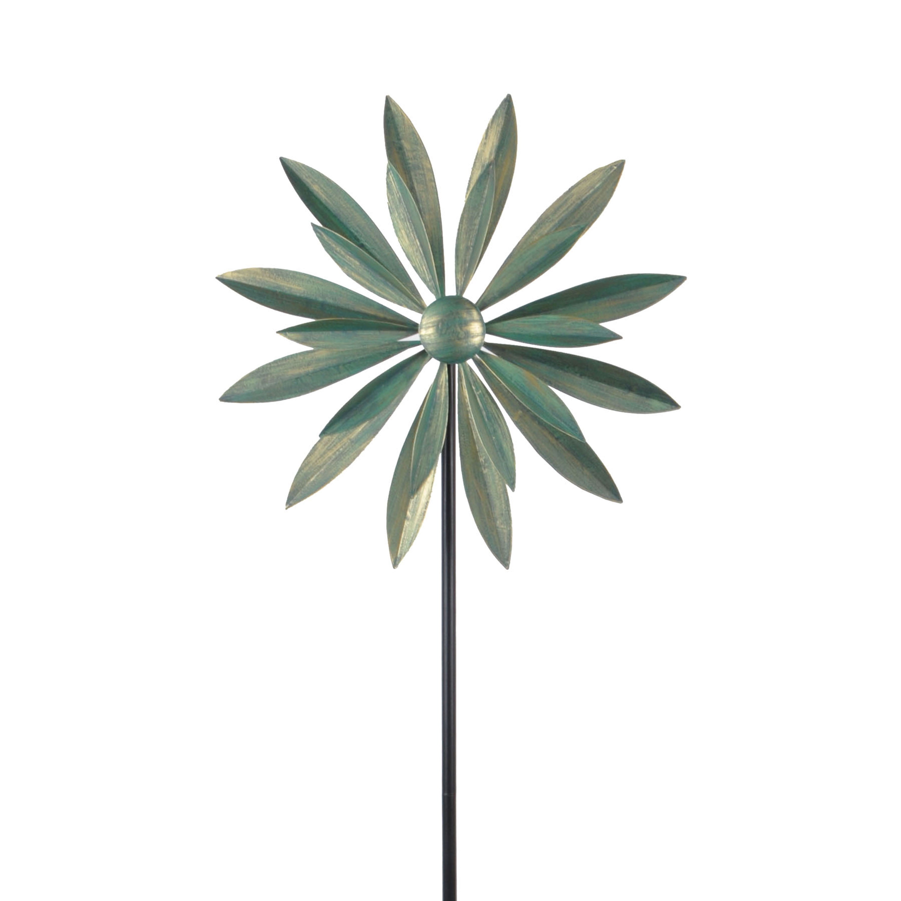 Mainstays 54.8"H Outdoor Bronze Patina Metal Wind Spinner Stake ...