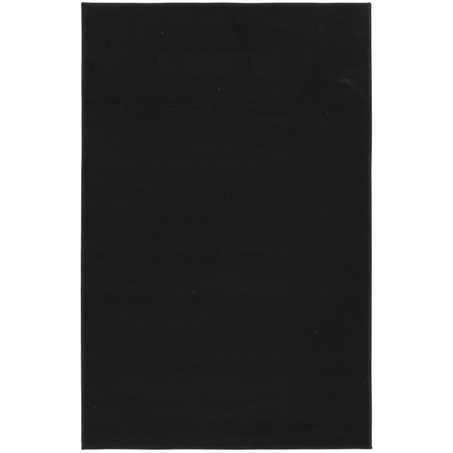 Mainstays 54" x 78" Titan Solid Black Durable Indoor Area Rug - Walmart.com