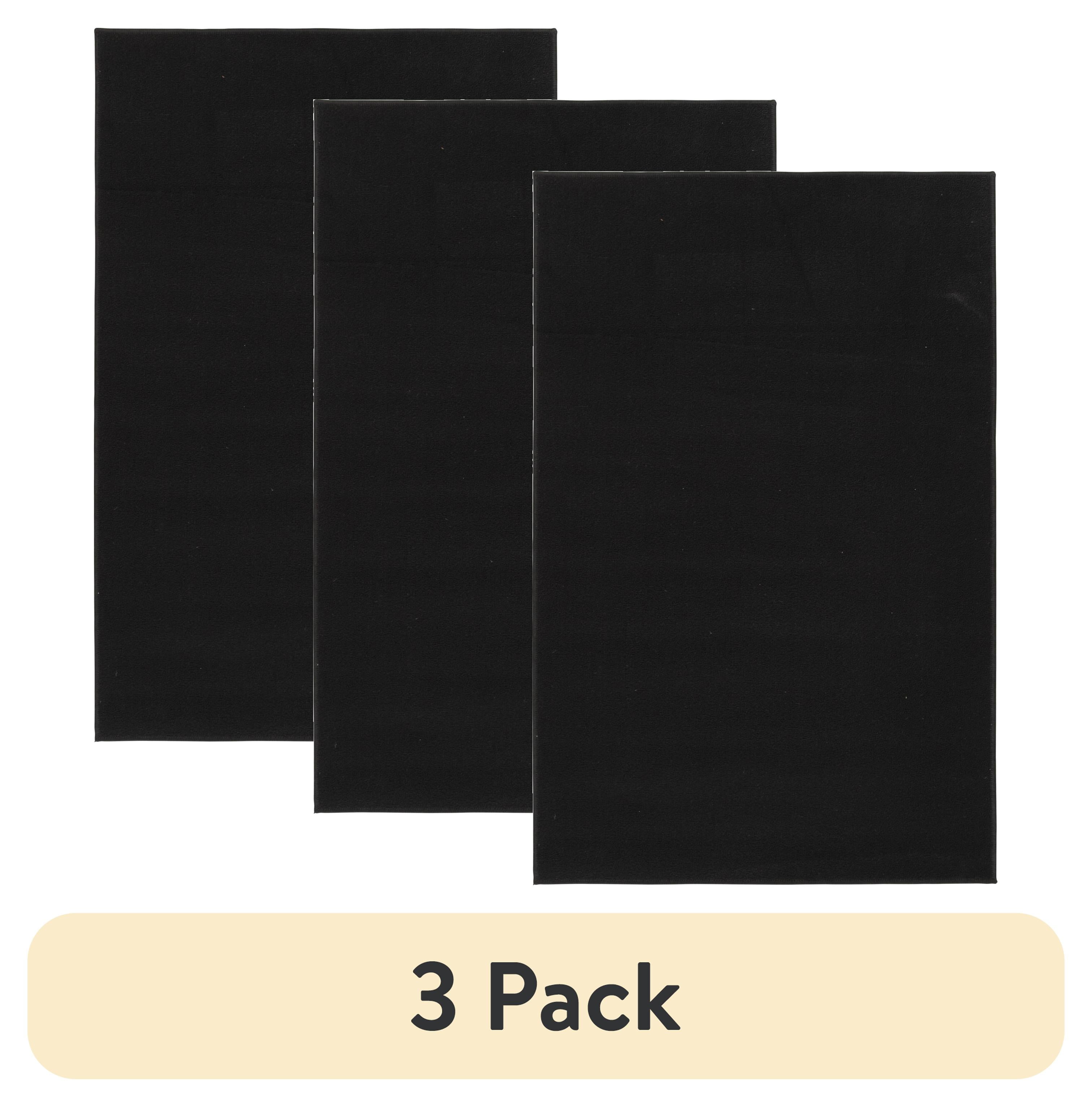 (3 pack) Mainstays 54" x 78" Titan Solid Black Durable Indoor Area Rug ...