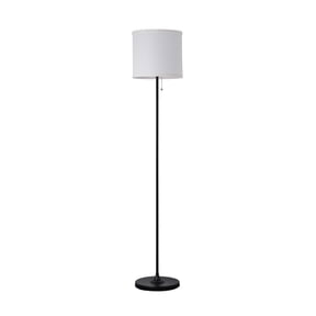 Mainstays 54" Paper Shade Floor Lamp, White & Silver Crinkle Paper ...