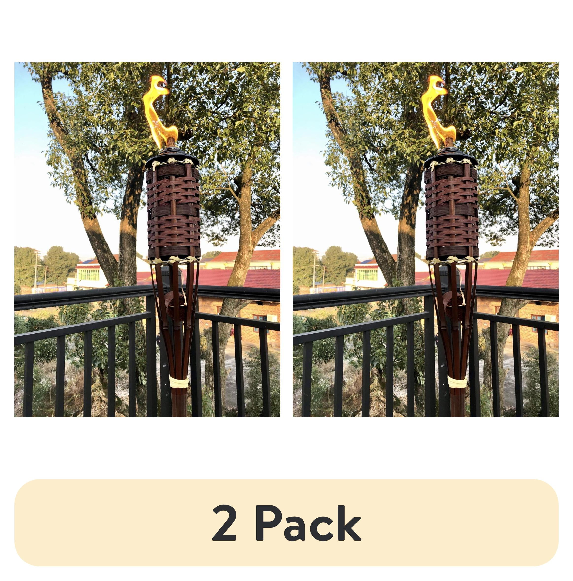 (2 pack) Mainstays 57in Stained Bamboo Yard Torch with Fiberglass Wick ...