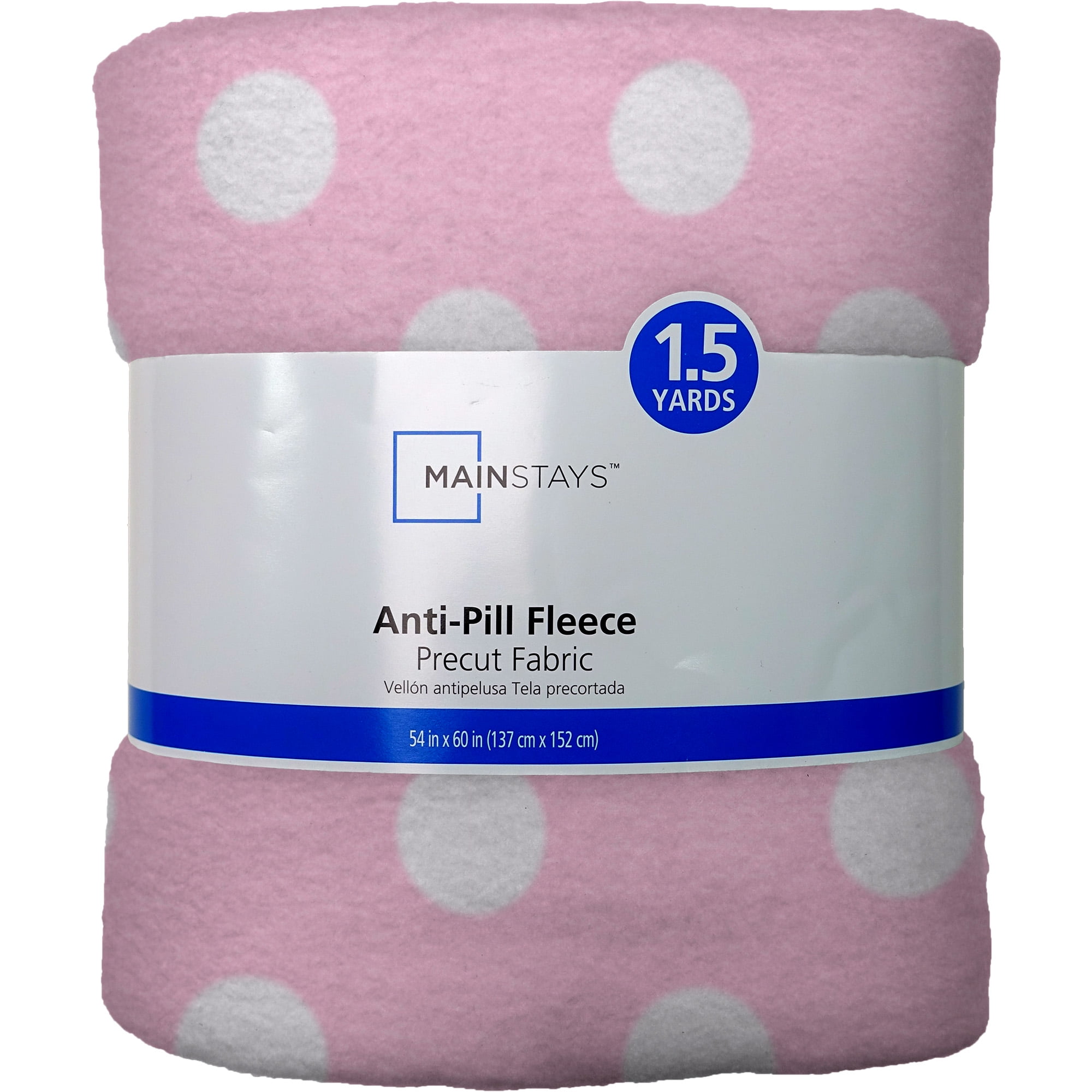 Mainstays 58" X 1.5 yard Lux Anti-pill Fleece Happy Dots Fabric Precut ...
