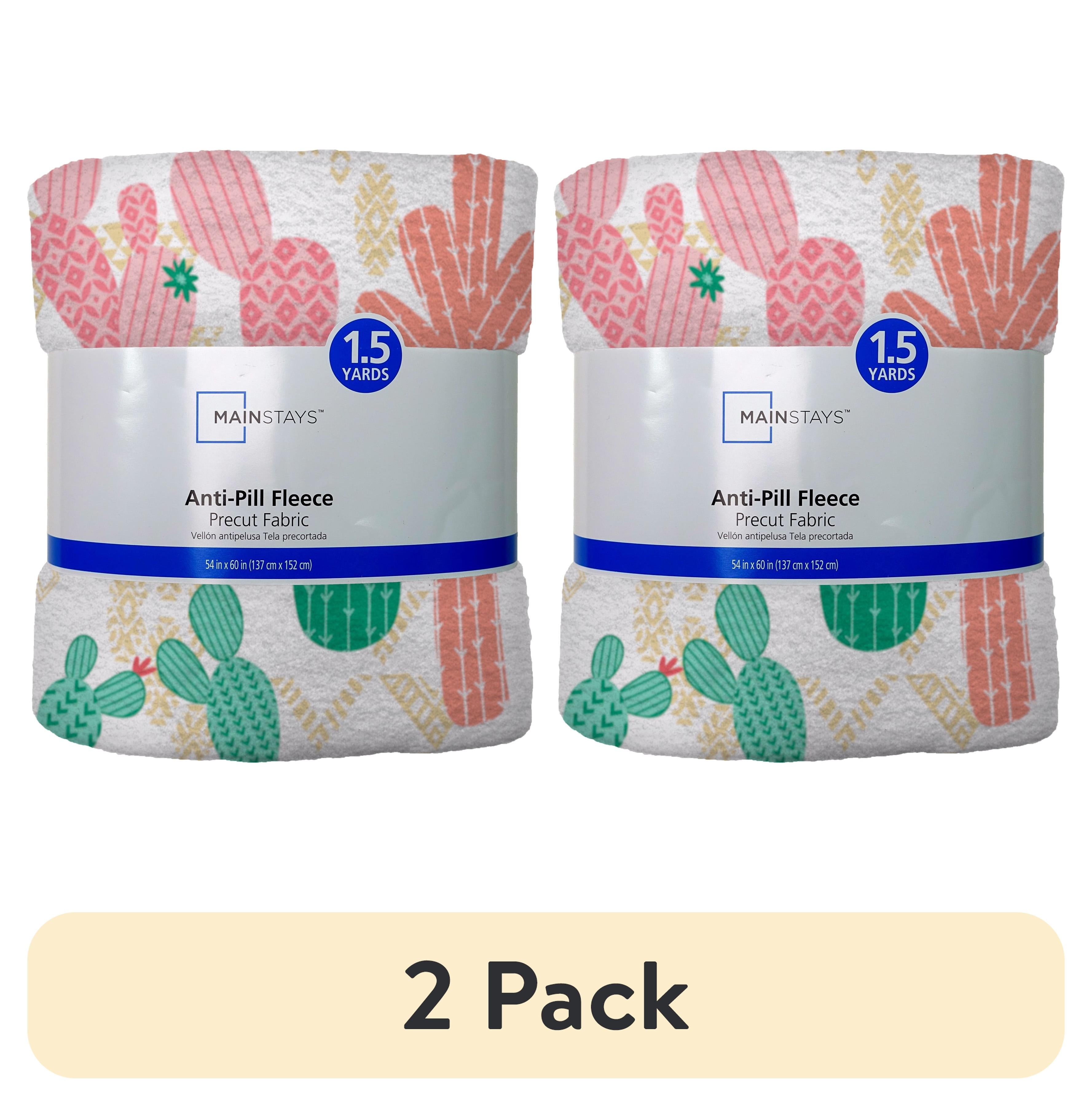 (2 pack) Mainstays 58" x 1.5 yard Lux Anti-pill Fleece Southwest Cactus ...