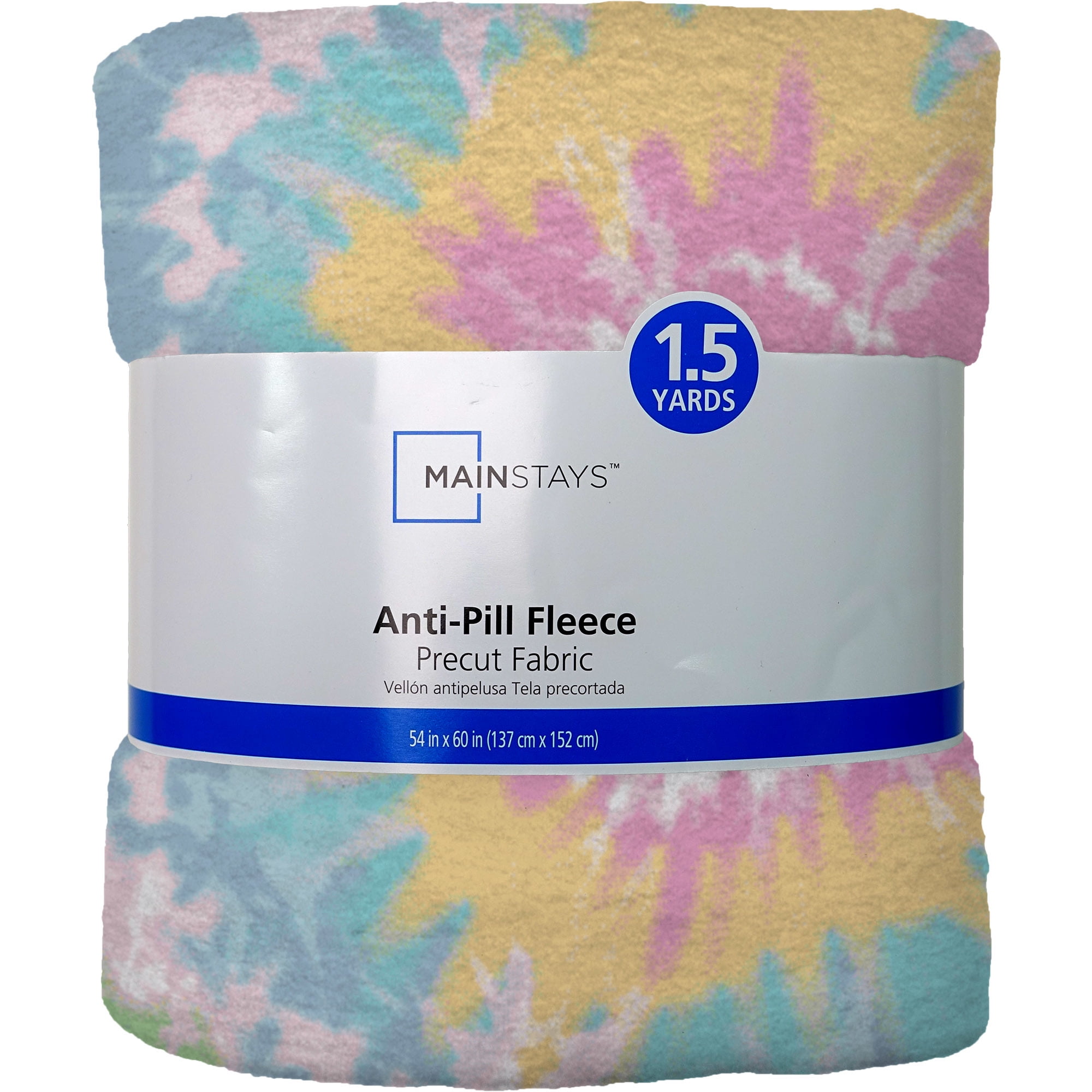 Mainstays 58" x 1.5 yard Lux Anti-pill Fleece Tie Dye Fabric Precut ...
