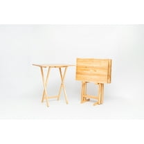 Mainstays Indoor Folding Table Set of 4 in Walnut L19 x W15 x H26 ...