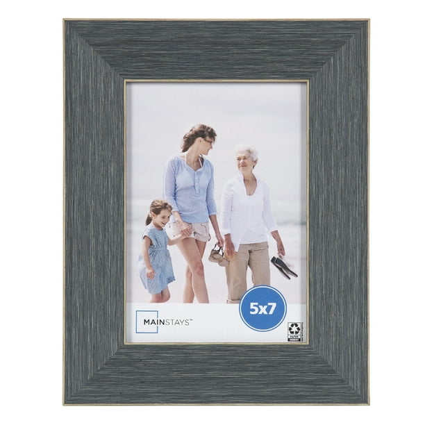 Mainstays 5x7 Chambray Blue Decorative Tabletop Picture Frame - Walmart.com