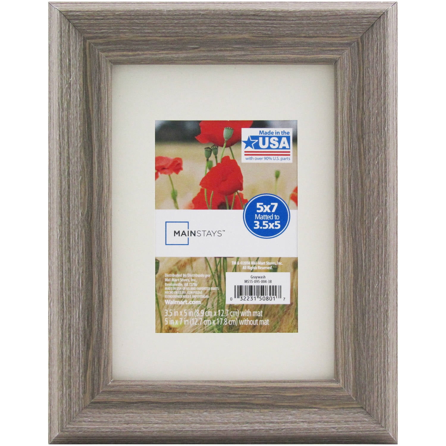 Mainstays 5x7 Matted to 3.5x5 Graywash Picture Frame - Walmart.com