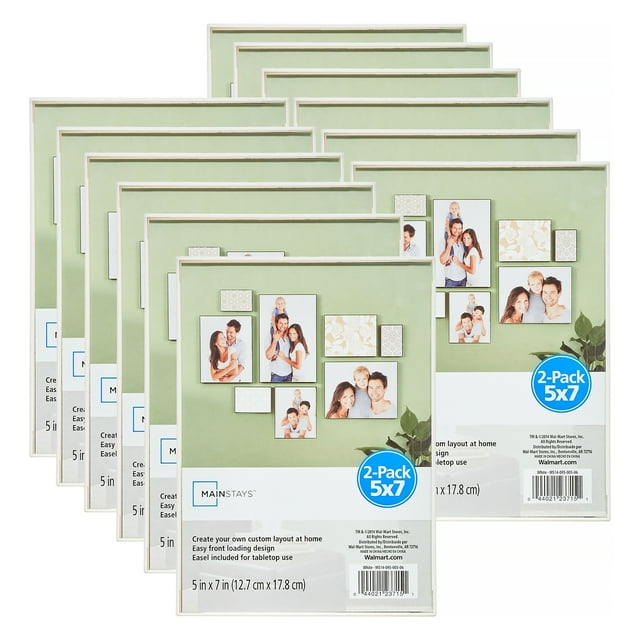 Mainstays 5x7 Front Loading Picture Frames, White, Set of 12 - Walmart.com