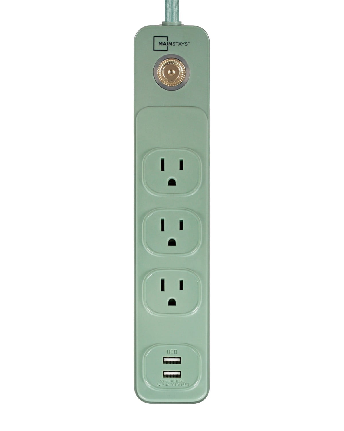 Mainstays 6' 14/3 SJT 3-Outlet Green River Retro Design Power Strip W ...