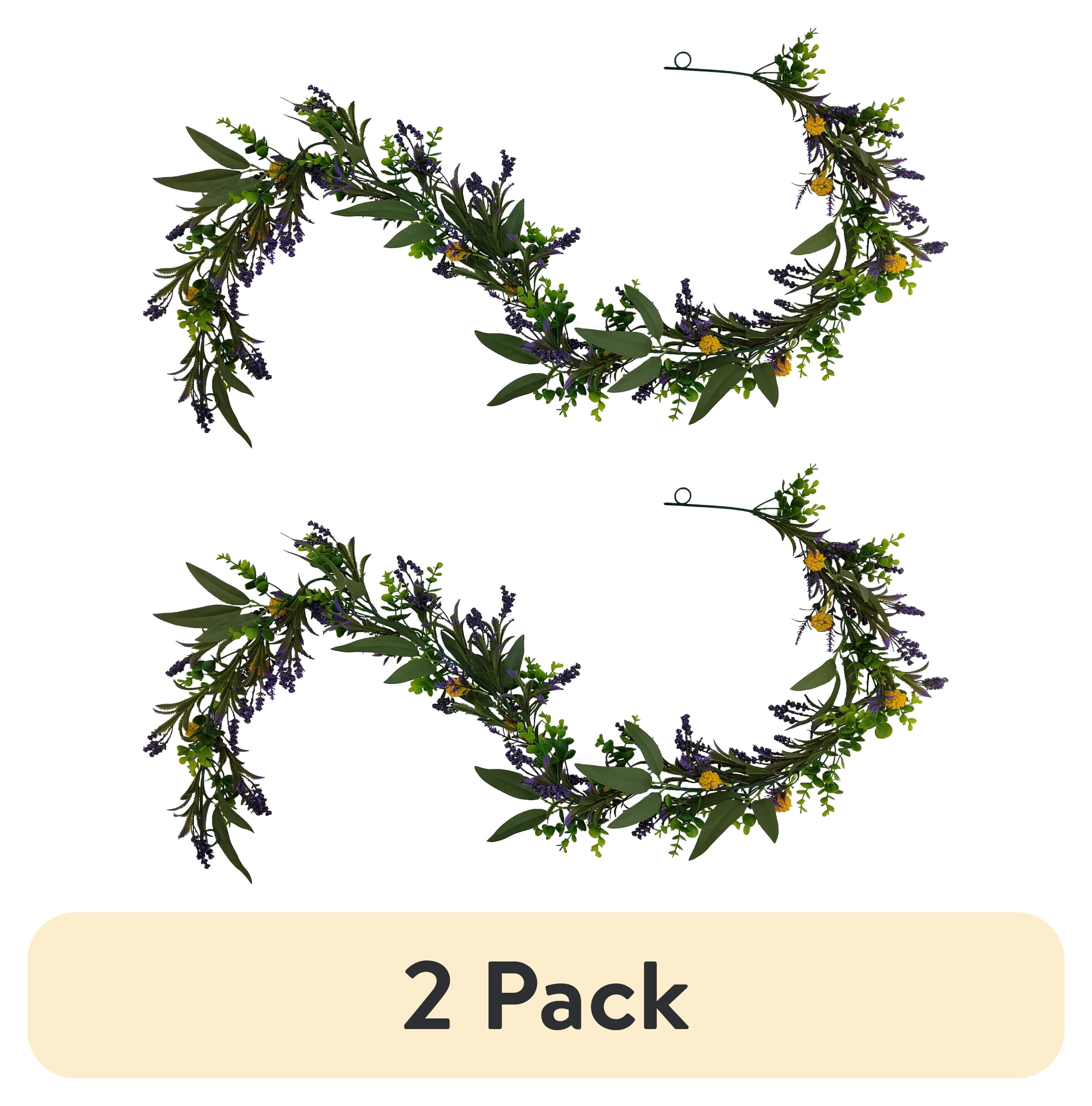 (2 pack) Mainstays 6' Artifical Green Eucalyptus Decorative Garland ...