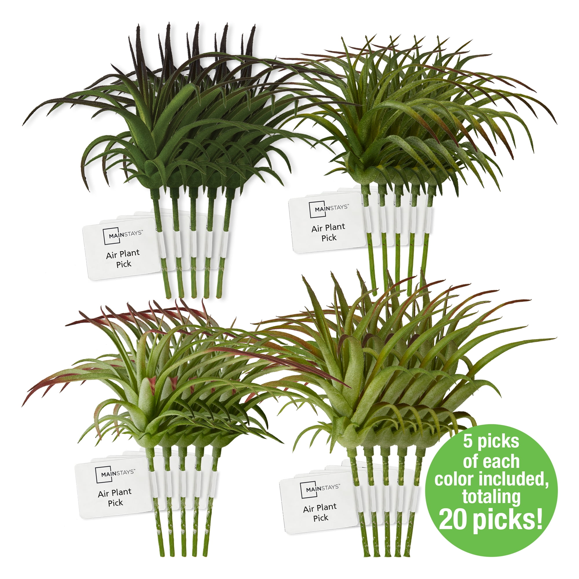 6 Artificial Air Plant Picks - Lifelike Succulent Decor - Walmart.com