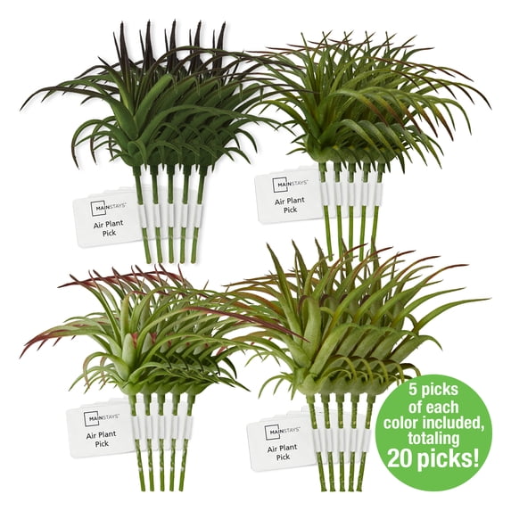 6 Artificial Air Plant Picks - Lifelike Succulent Decor - Walmart.com