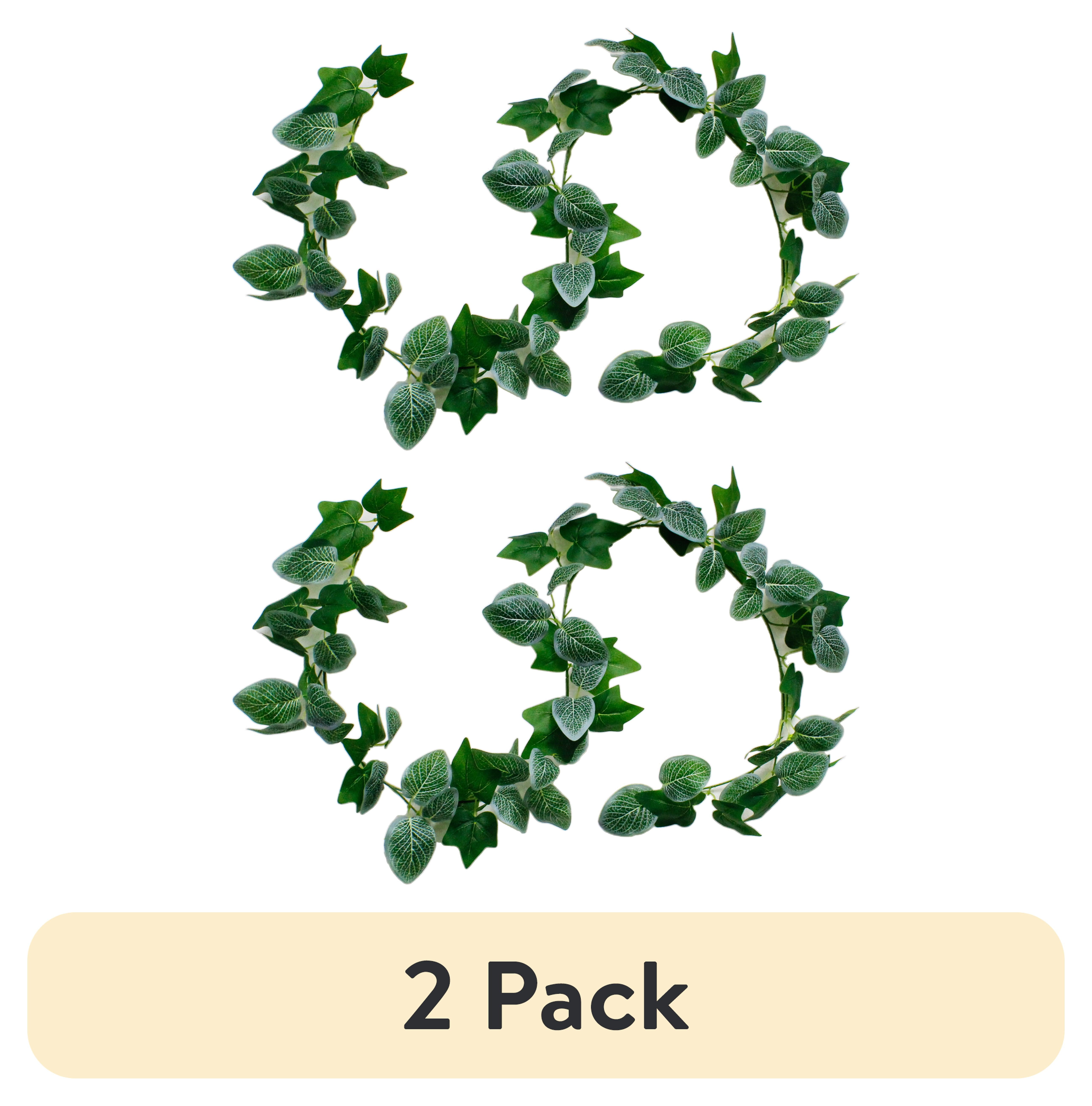 (2 pack) Mainstays 6' Artificial Mixed Greenery Decorative Garland ...