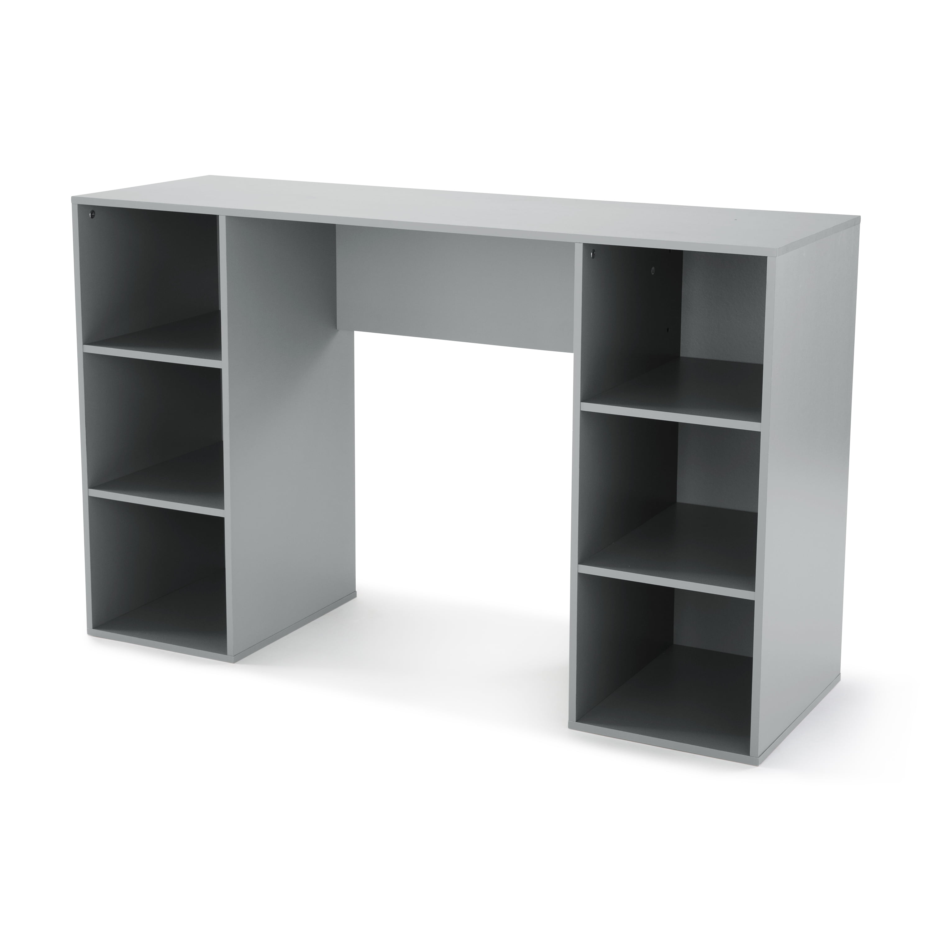 Mainstays 6-Cube Storage Computer Desk, Gray - Walmart.com