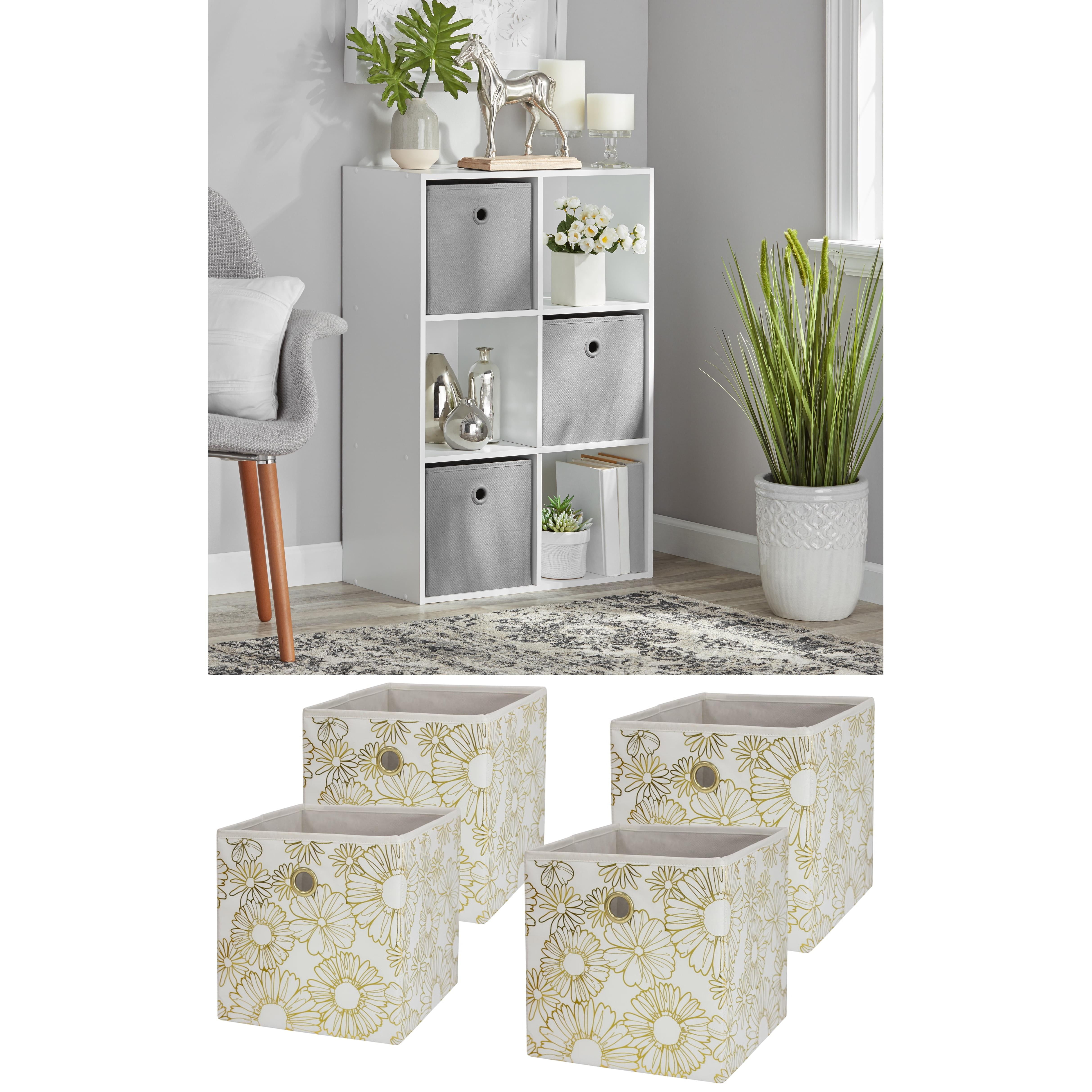 Mainstays 6 Cube Storage Organizer, White and Mainstays Collapsible ...