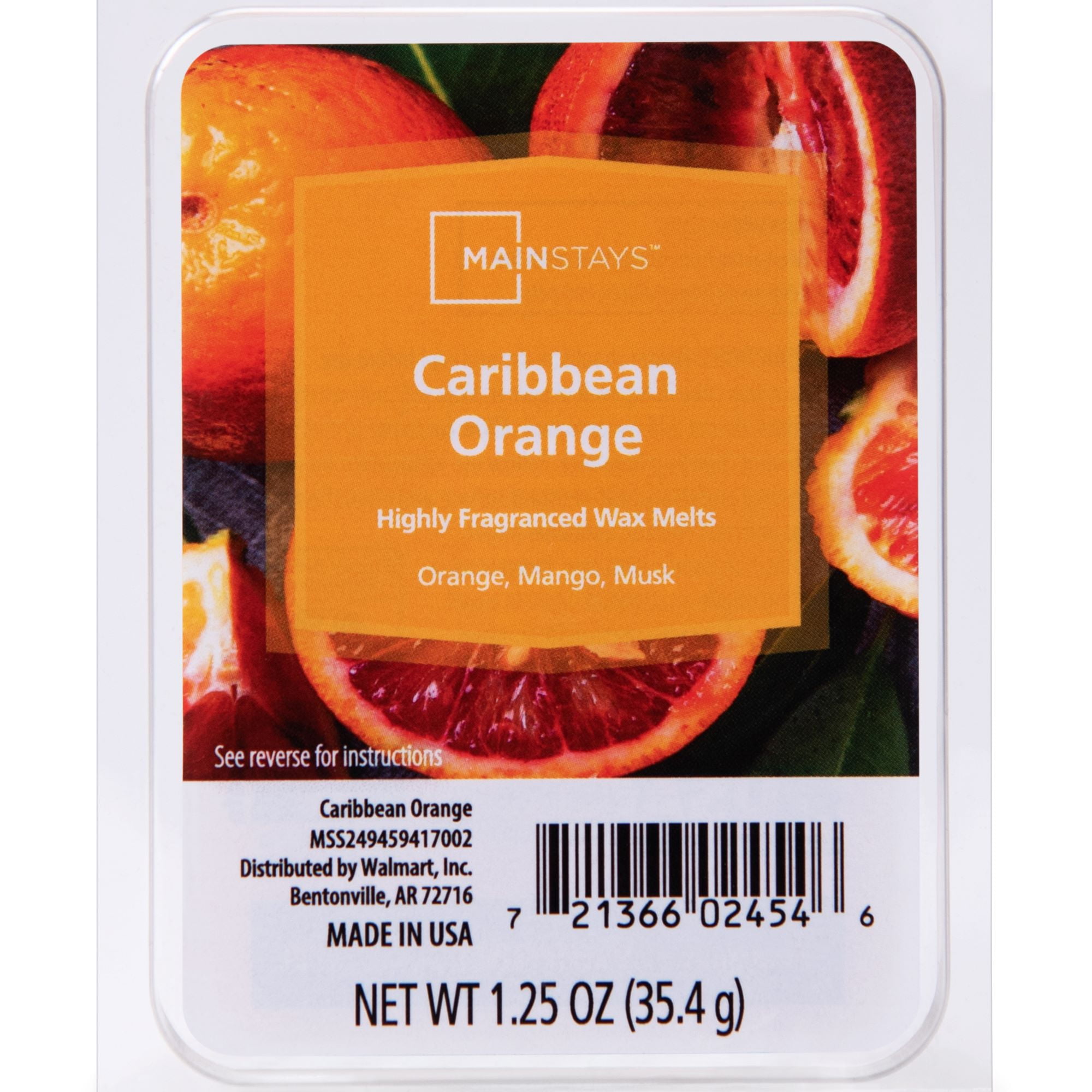 Mainstays 6 Cube Wax Melts, Caribbean Orange, 1.25oz - Walmart.com
