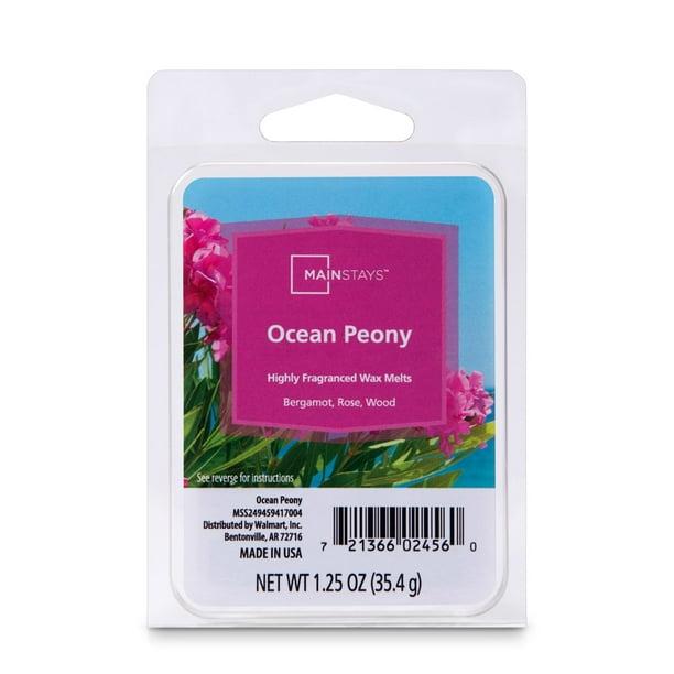 Mainstays 6 Cube Wax Melts, Ocean Peony, 1.25oz - Walmart Business Supplies