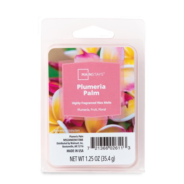 Mainstays 6 Cube Wax Melts, Plumeria Palm, 1.25 oz - Walmart Business ...