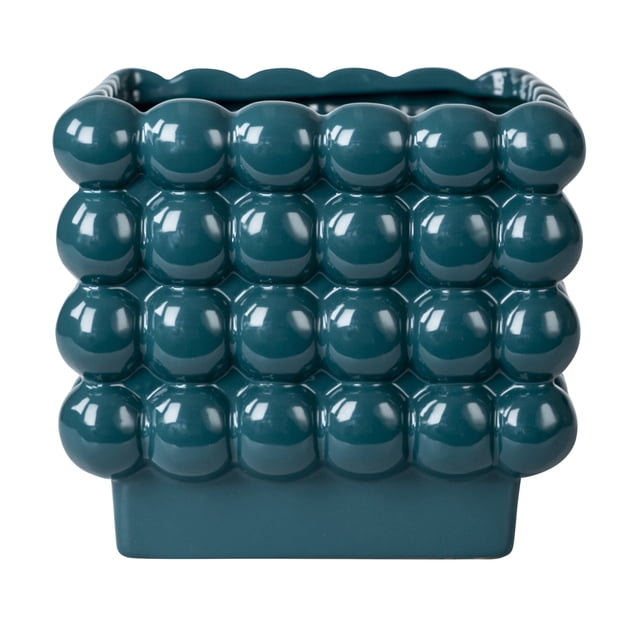 Mainstays 6”D x 5.7”H Square Ceramic Dot Planter, Teal - Walmart.com