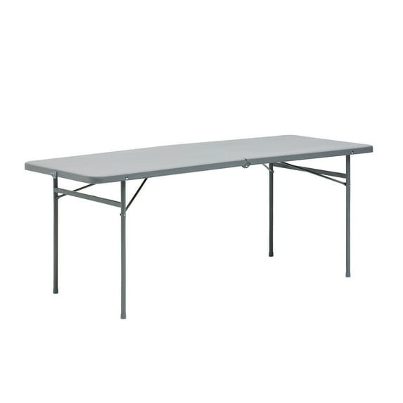 Mainstays 6 Foot Bi-Fold Plastic Folding Table, Gray - Walmart.com