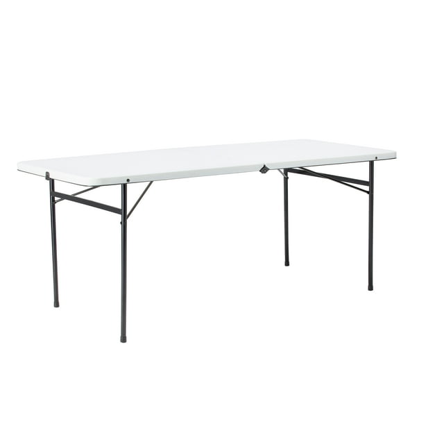 Mainstays 6 Foot Bi-Fold Plastic Folding Table, White - Walmart.com