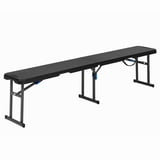 Mainstays 6 Foot Fold-in-Half Bench, Steel Frame, Indoor Outdoor ...
