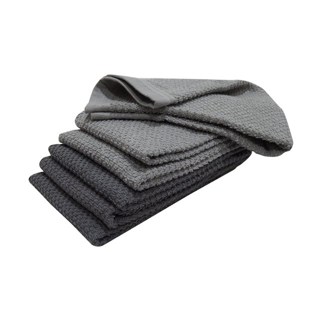 Mainstays 6-Piece Bar Mop Solid Kitchen Towel Set, Grey - Walmart.com
