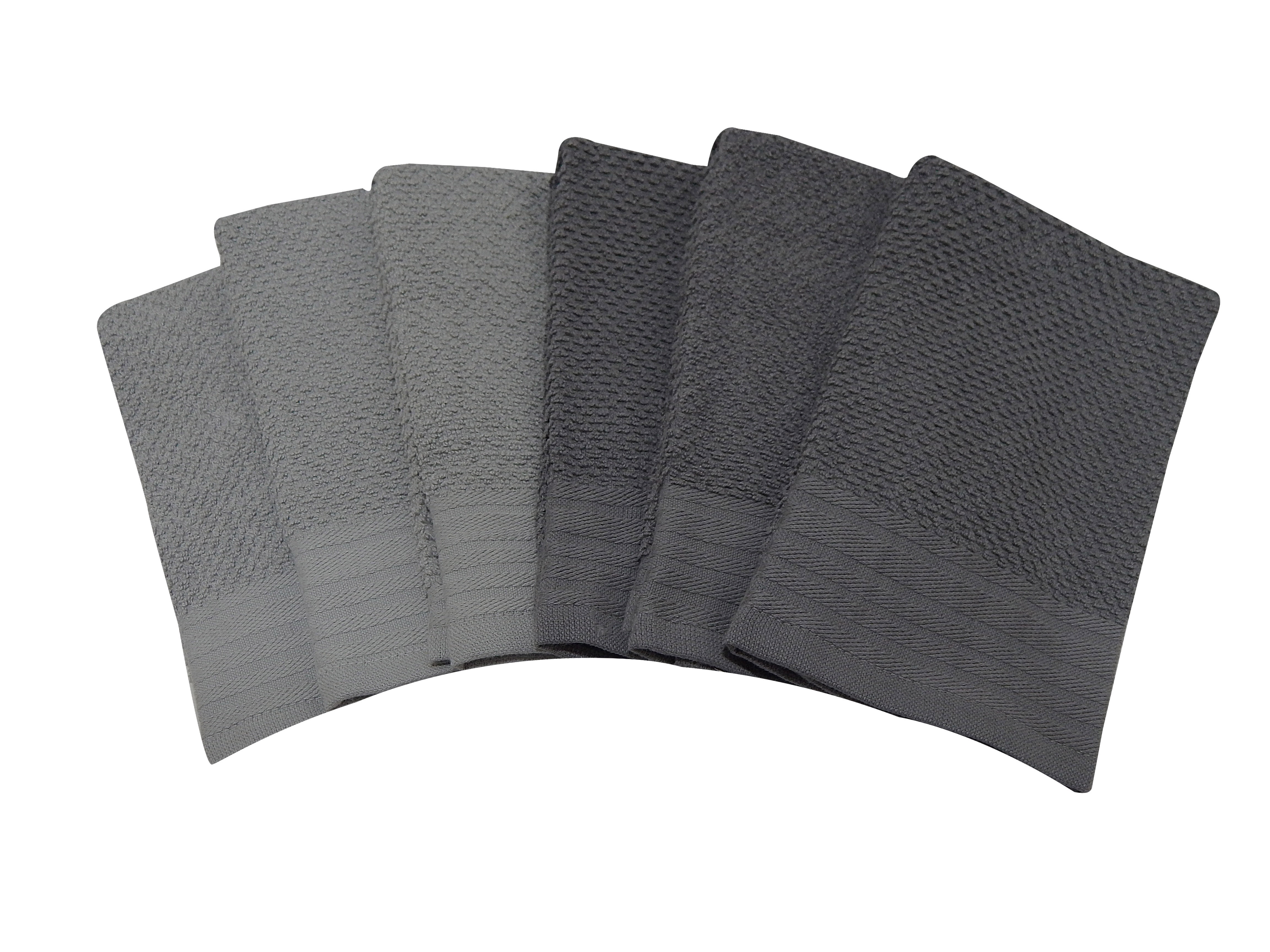 Mainstays 6-Piece Bar Mop Solid Kitchen Towel Set, Grey - Walmart.com