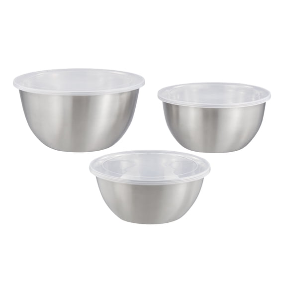 Mainstays Stainless Steel Mixing and Storage Bowls Set with Lids, 2, 4 ...