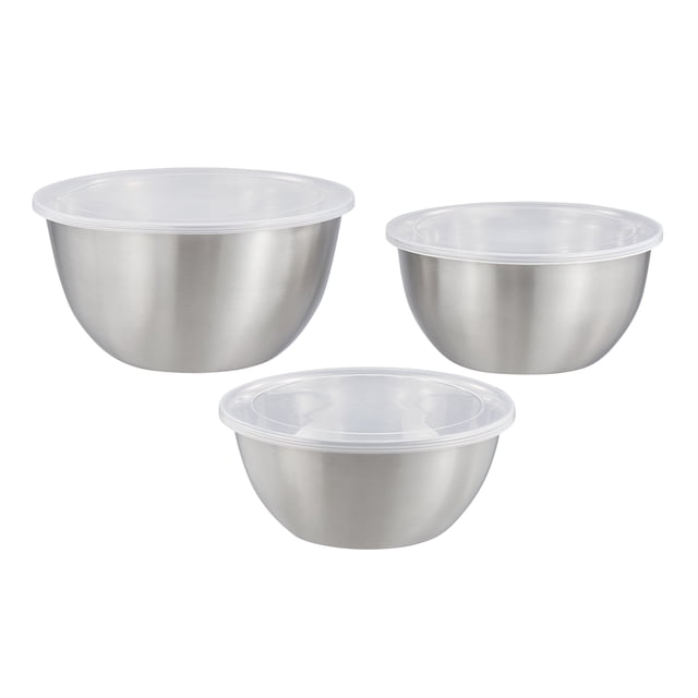 Mainstays 6-Piece Brushed Stainless Steel Mixing and Storage Bowl Set ...