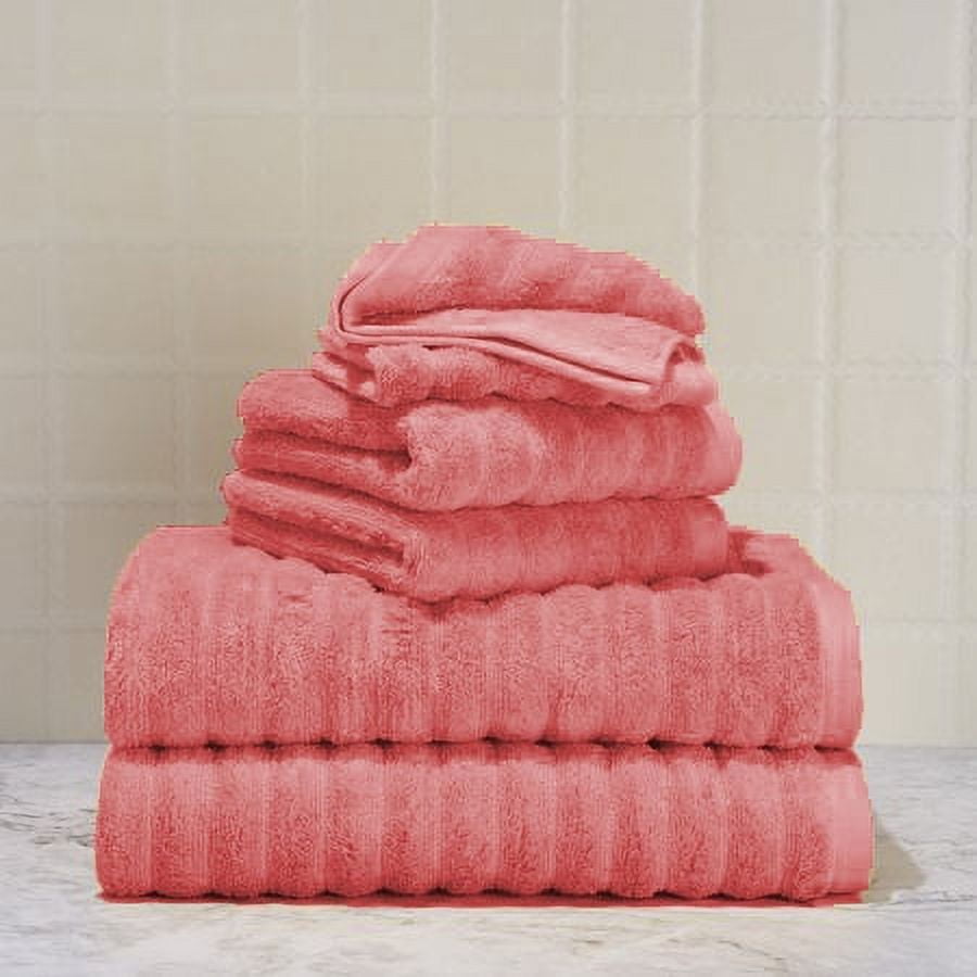 Mainstays 6-Piece Performance Textured Bath Towel Collection - Island ...