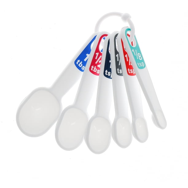Mainstays 6-Piece Plastic Measuring Spoon set with Innovative Design ...