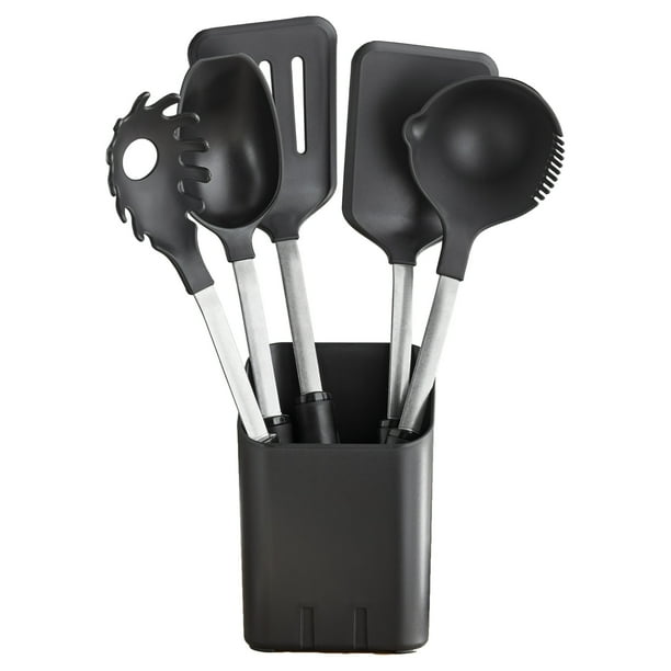 Mainstays 6 Piece Stainless Steel Kitchen Caddy Set Black - Walmart ...