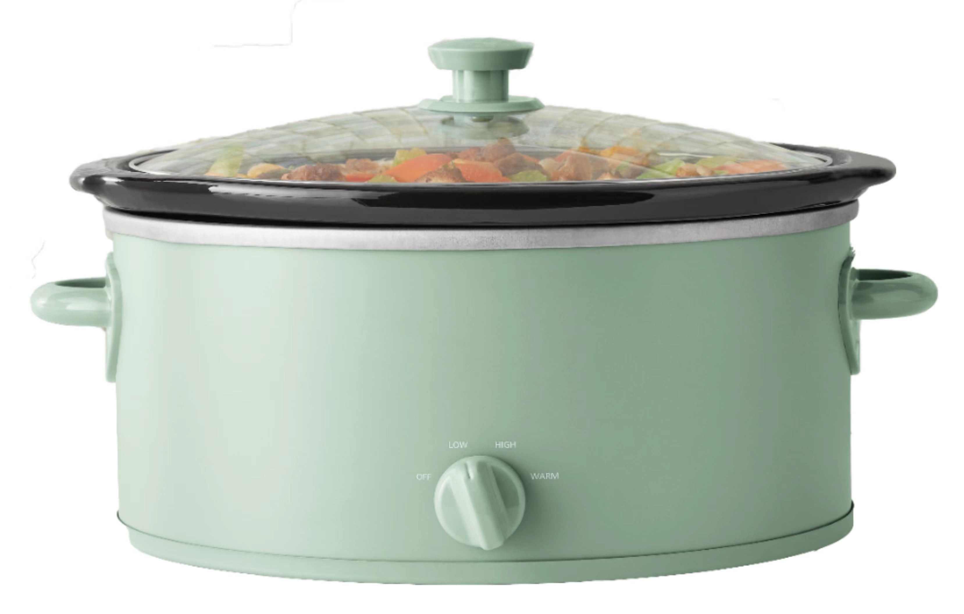 Mainstays 6 Quart Oval Slow Cooker, Green Sage Color, Glass Lid, Model ...