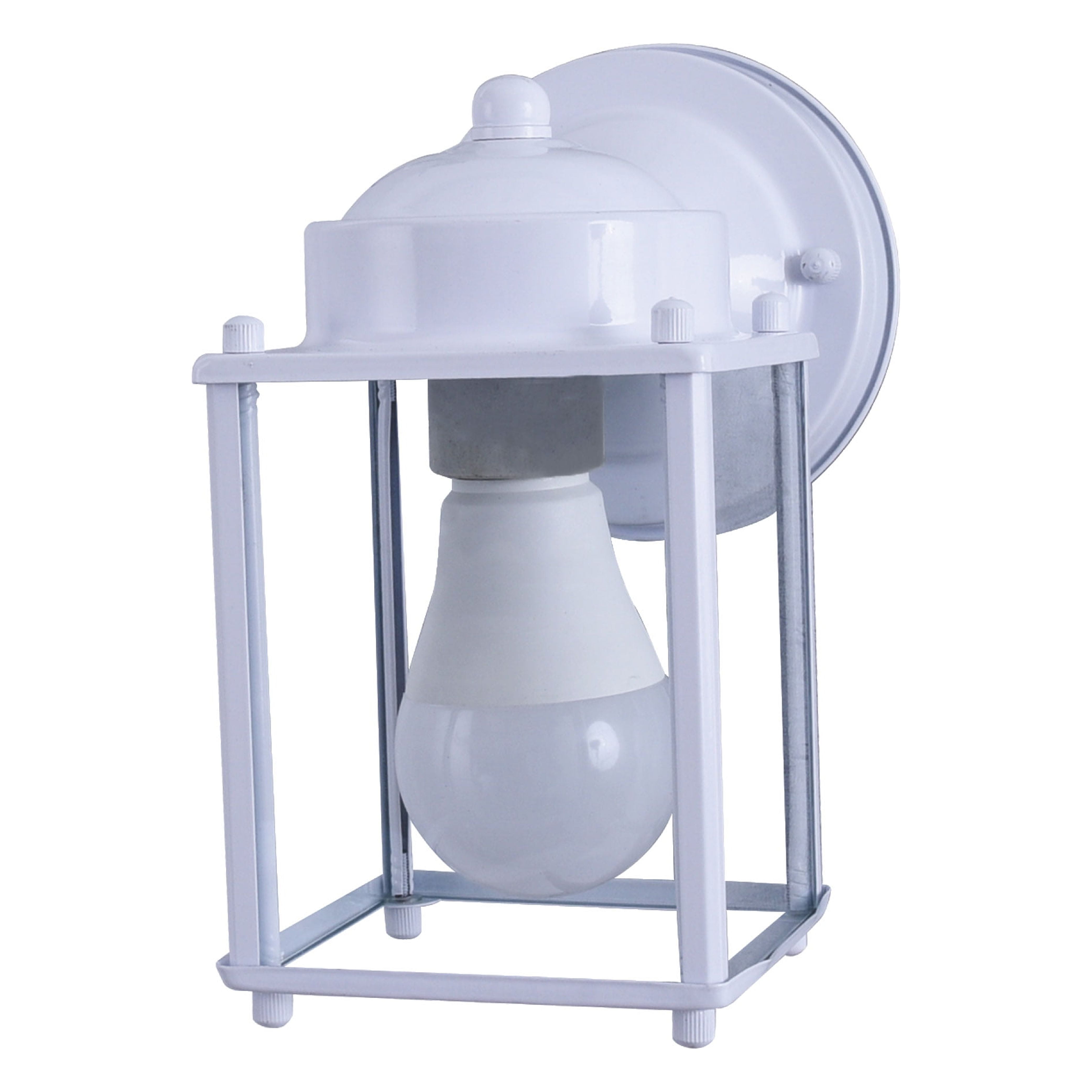 Mainstays 6" Square Outdoor Coach Light Lantern, White,Light Bulb ...