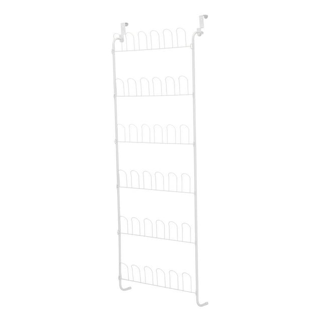 Mainstays 6-Tier over the Door Shoe Rack, White, 18 Pairs of Shoes ...