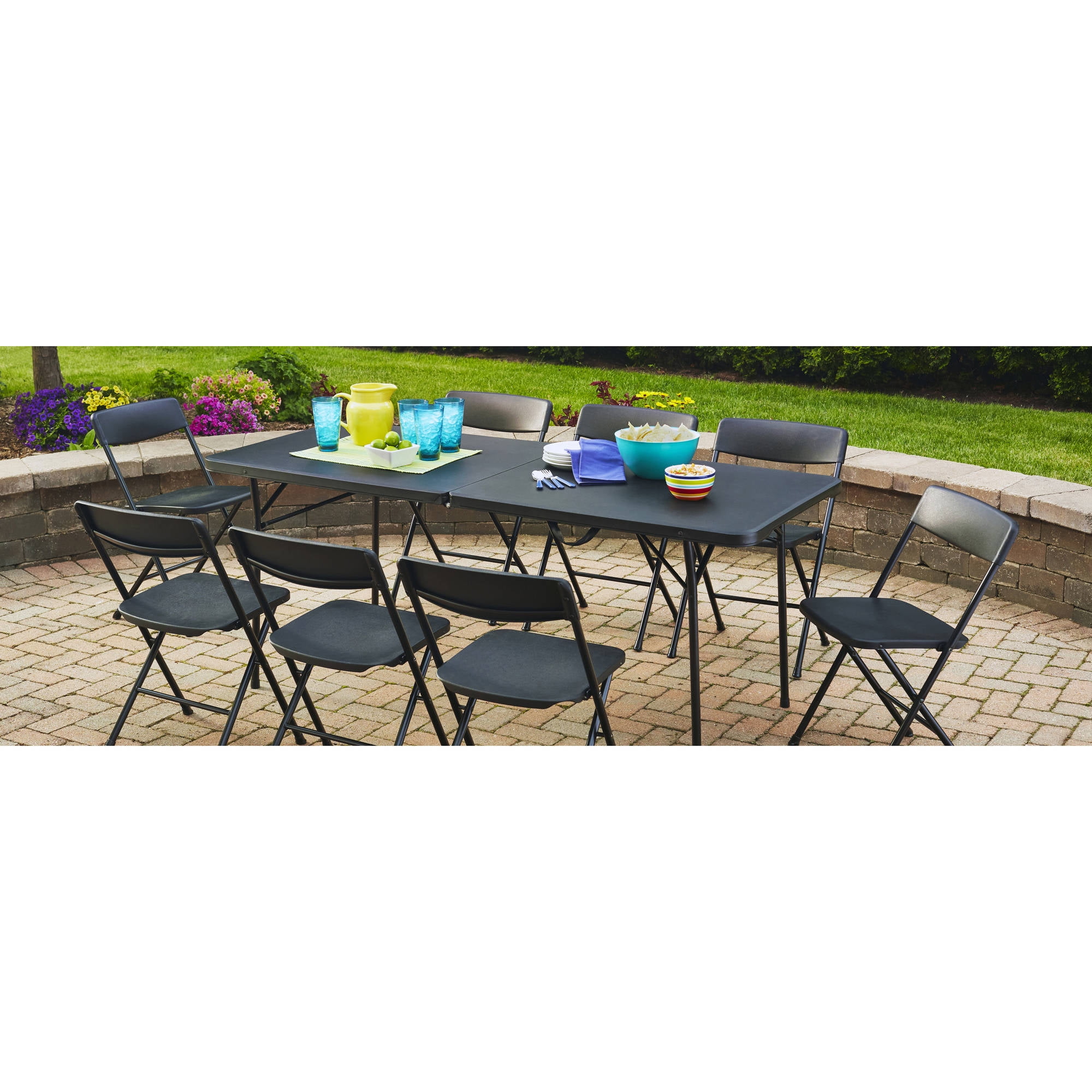 Mainstays 6 ft Fold-in-Half Tables, Black - Walmart.com