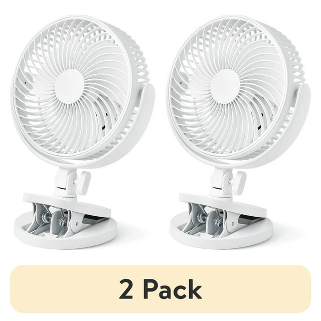 (2 pack) Mainstays 6-inch New Desktop or Clip-on AC Electric Personal ...