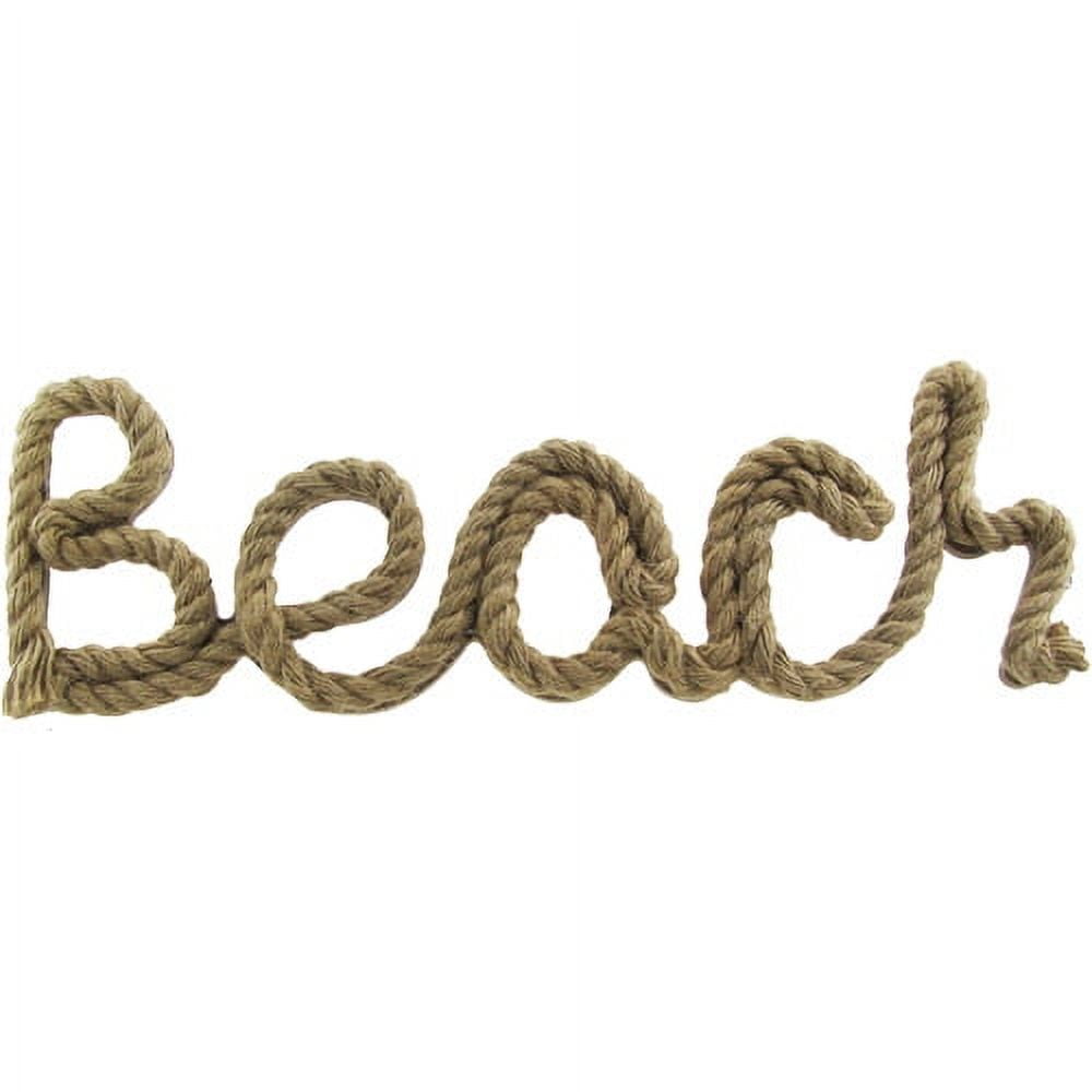 Mainstays 6" x 19" Rope Words Brown "Beach" Wall Decor - Walmart.com