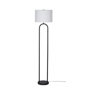 Mainstays 54" Paper Shade Floor Lamp, White & Silver Crinkle Paper ...